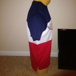 copper rivet | Shirts | Mens Red White Blue Tee Shirt With Gold Foil ...